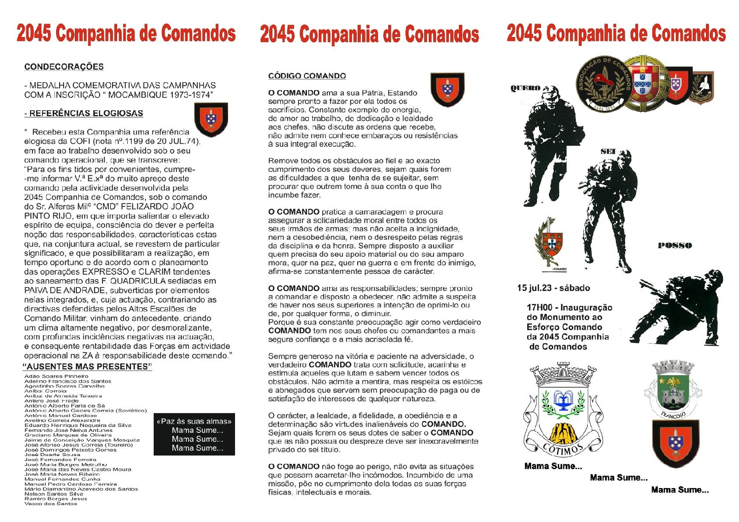 2045.ª CCmds Convite – Associação de Comandos